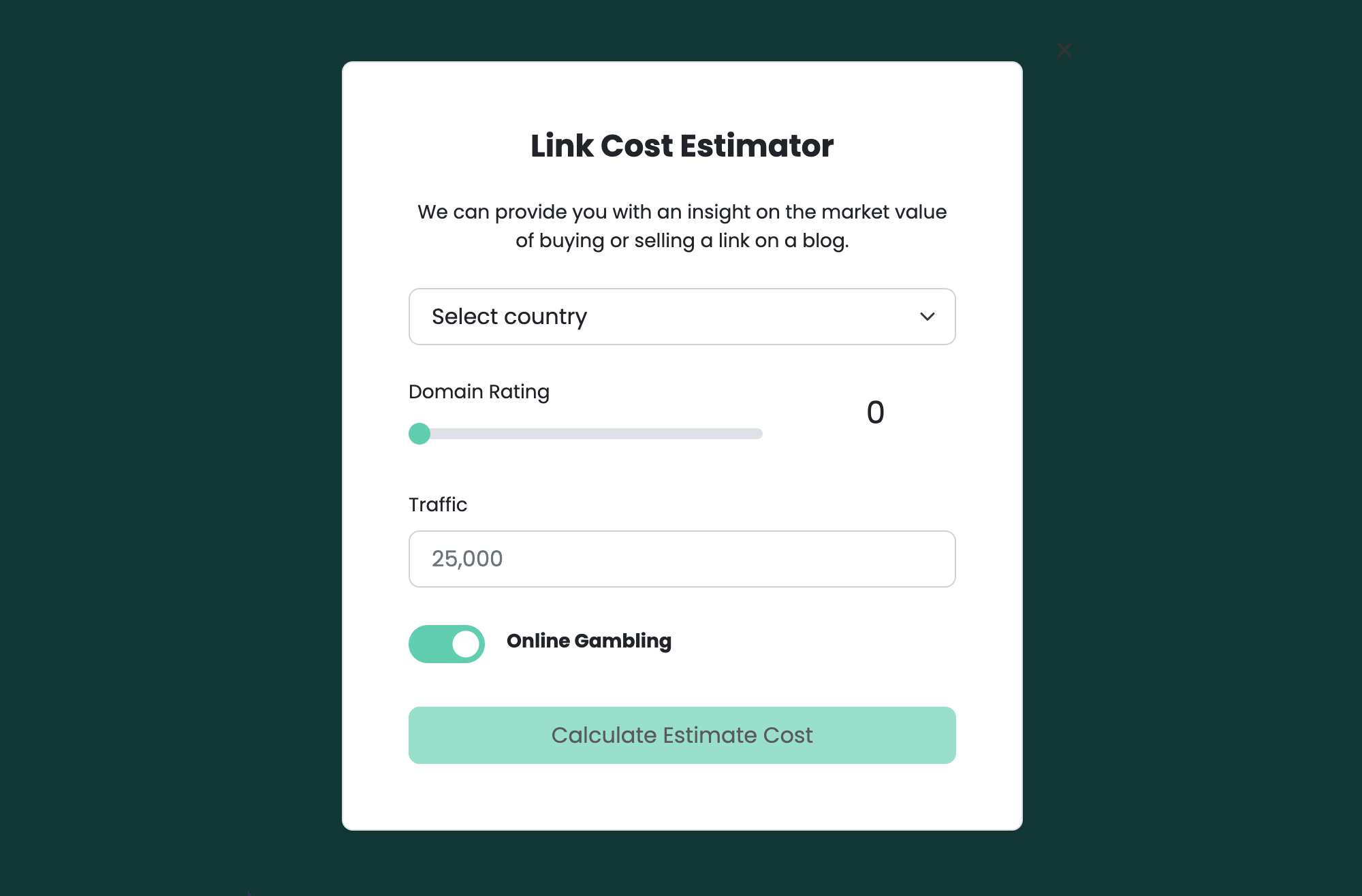 New Product: Link Cost Estimator - GainChanger